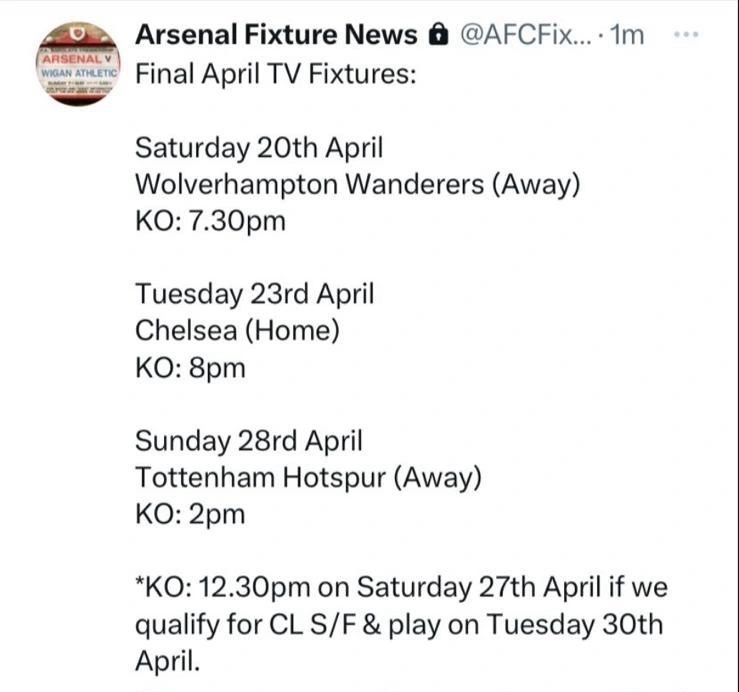 Three Arsenal games moved as Saka returns home | She Wore A Yellow Ribbon